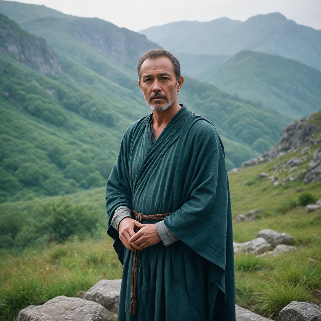 Medieval Men's Robe Renaissance Tunic Costume Green Historical Cosplay ...