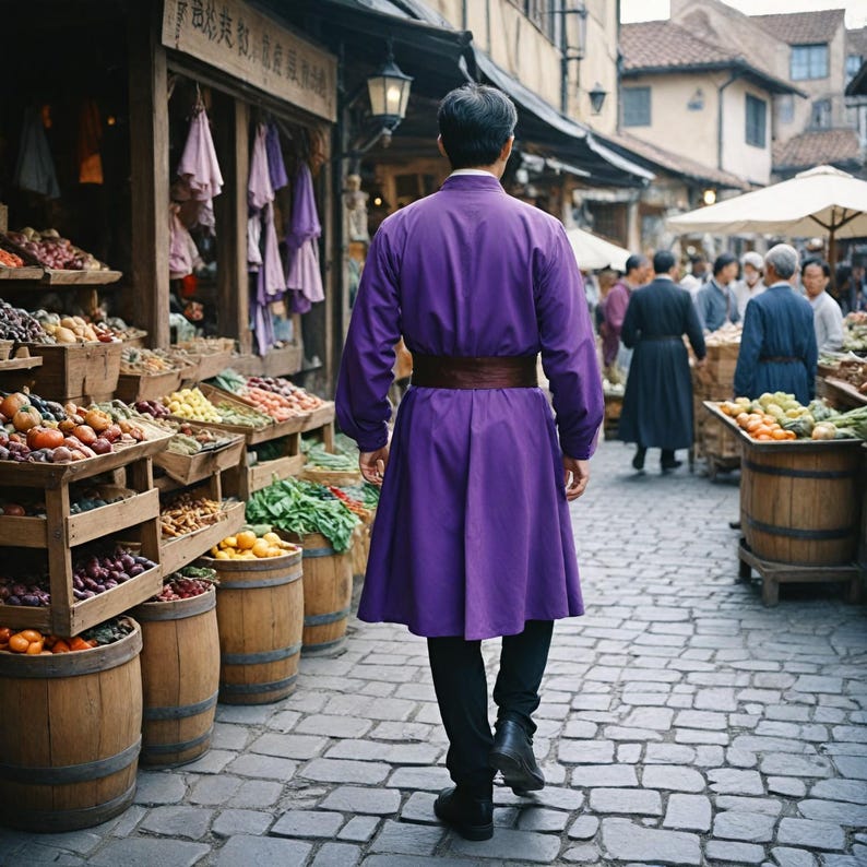 Custom Medieval Nobleman Purple Tunic | Renaissance-inspired Long ...