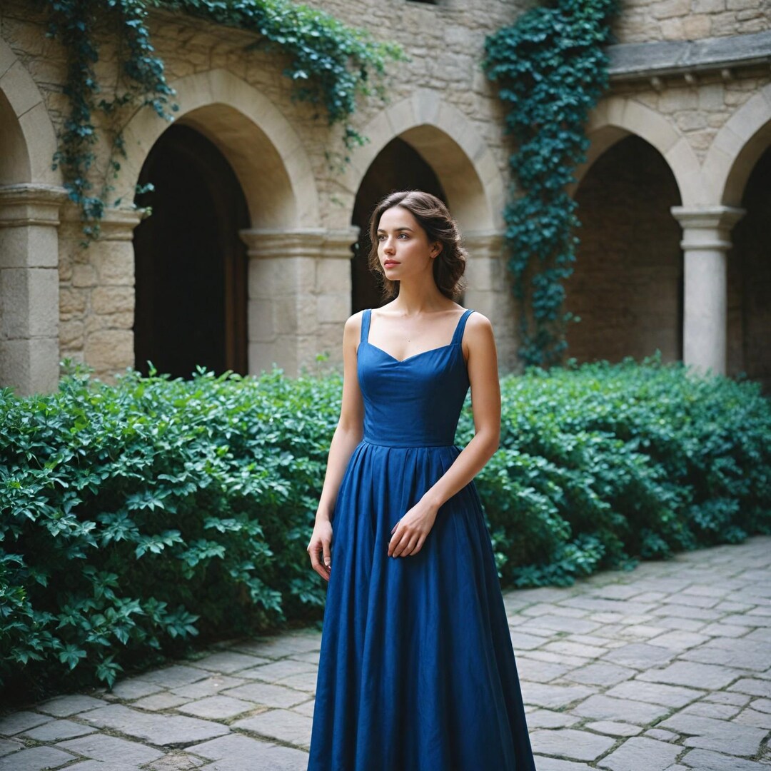 Elegant Blue Renaissance Dress | Historical Fantasy-inspired Gown ...