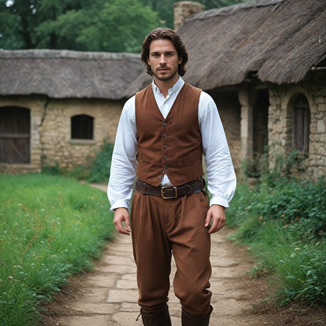 Brown Medieval Peasant Vest | Renaissance Festival Men Costume ...