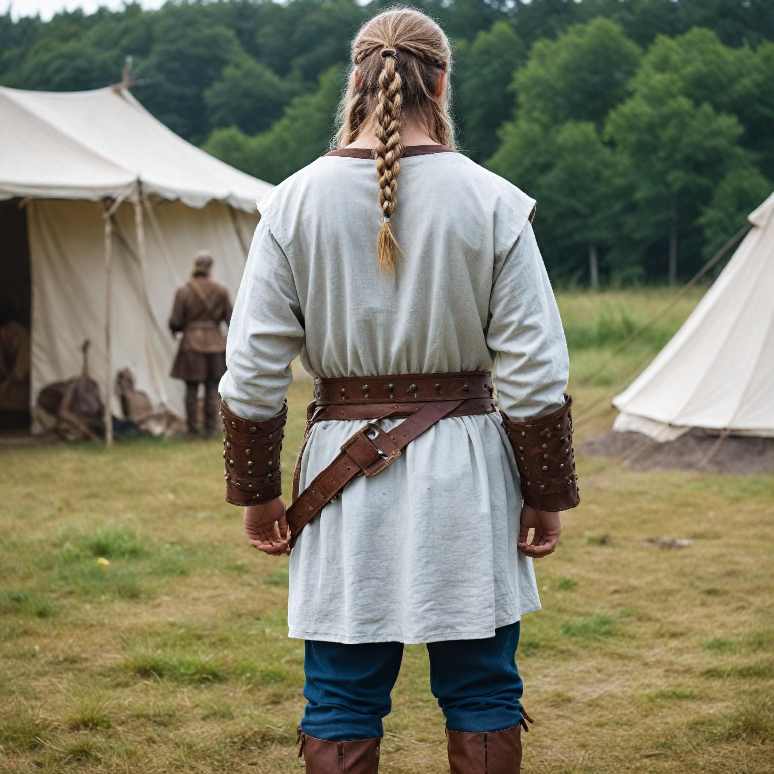 Authentic Viking Warrior Tunic Set Nordic Lace up Costume Medieval Men ...