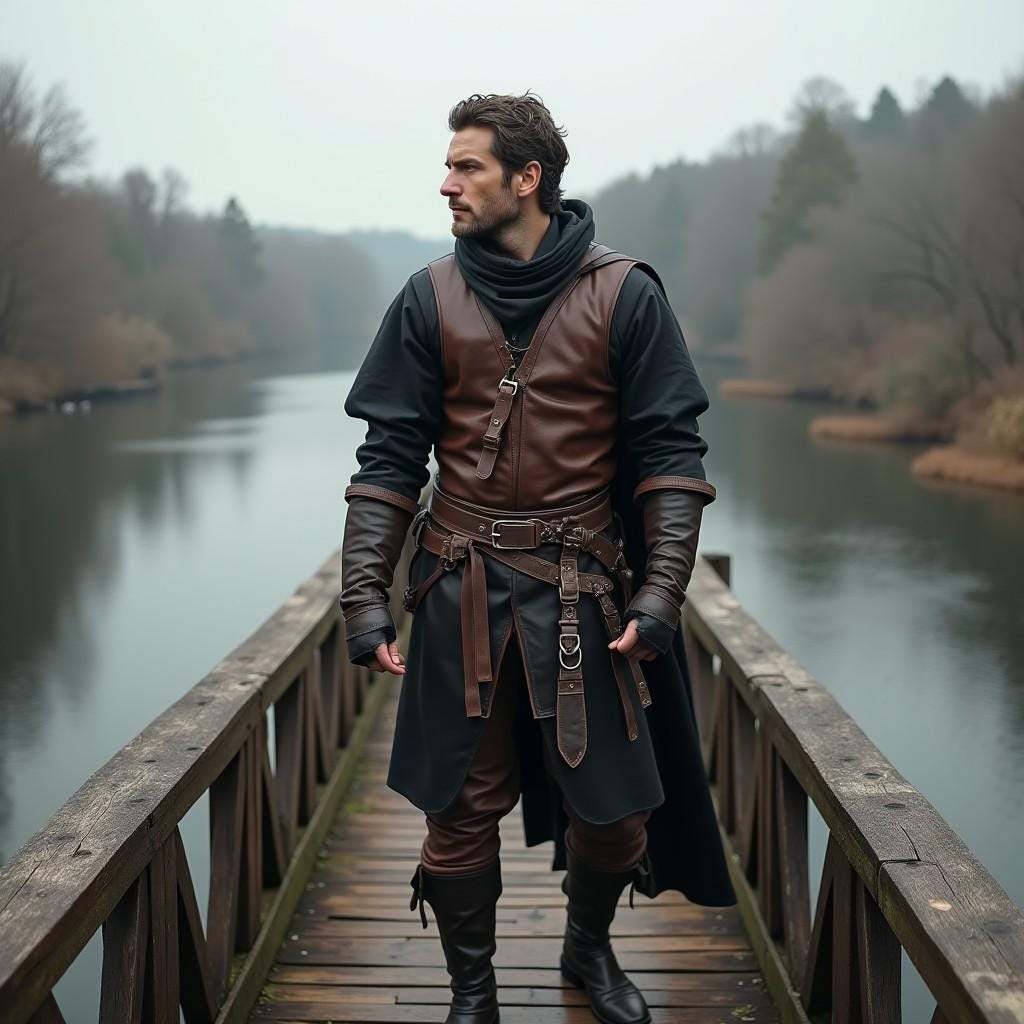 Brown Leather Vest for Men | Medieval Rogue Armor Costume | Fantasy ...