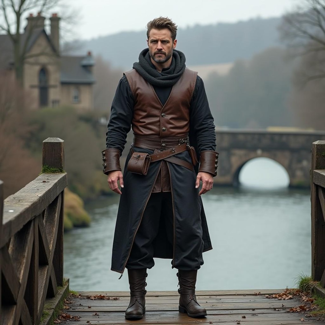 Brown Leather Vest for Men | Medieval Rogue Armor Costume | Fantasy ...