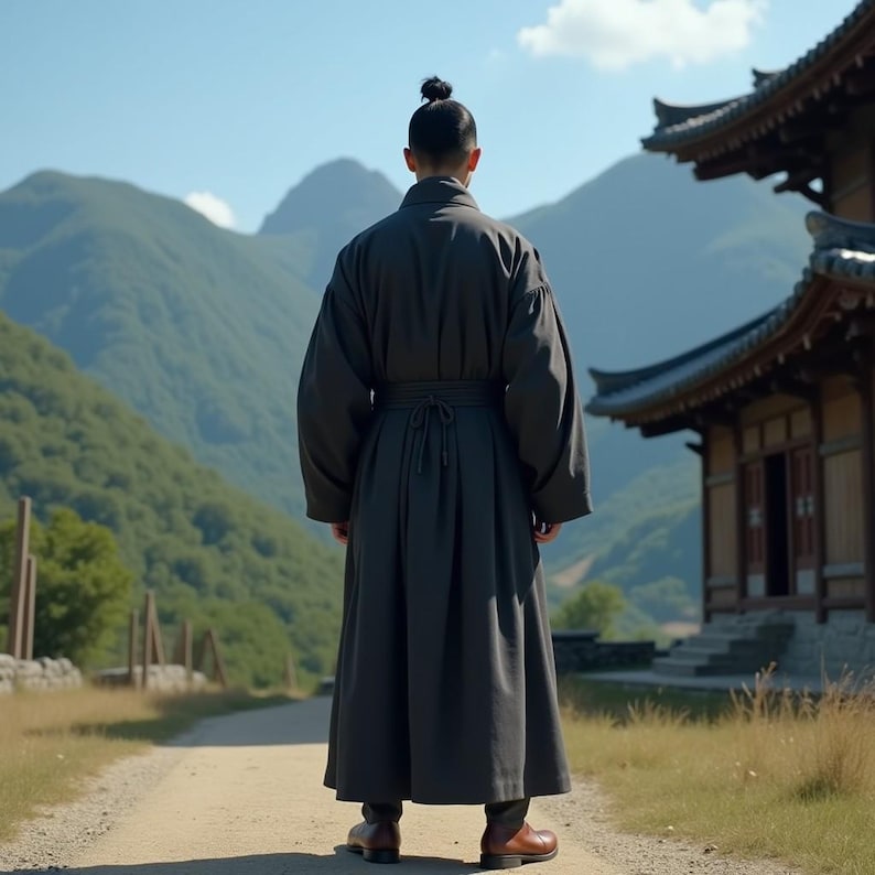 Black Samurai Kimono Robe for Men | Traditional Japanese Costume With ...