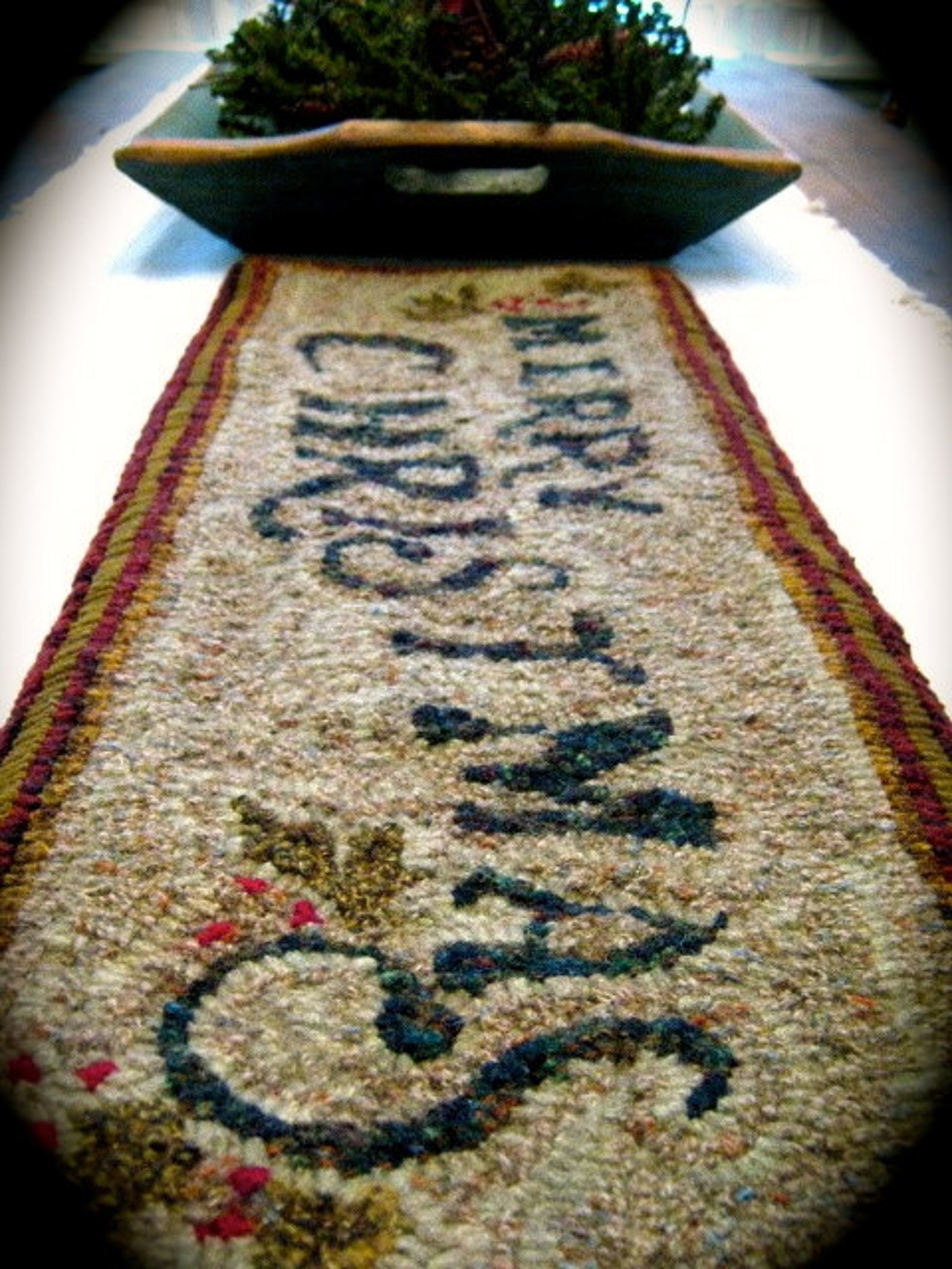 Paper Rug Hooking Patternmerry Christmas Design by Cathy G Red House ...