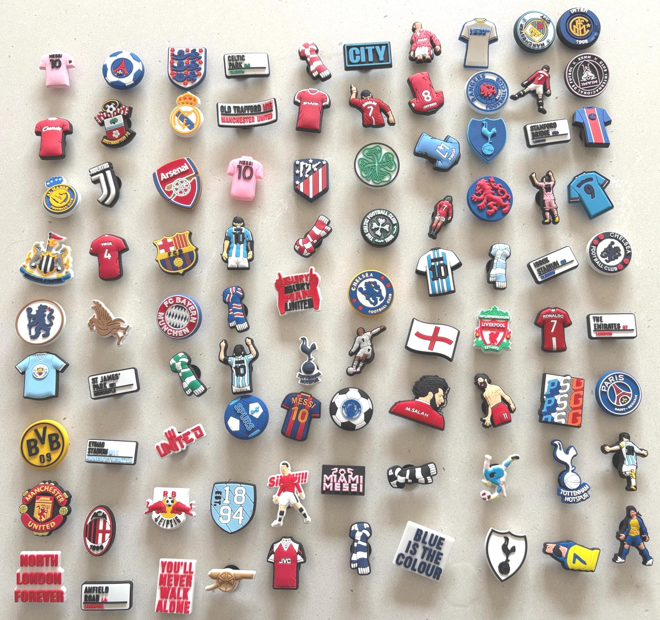 Multiple Football Packs | Soccer Team Shoe Charms for Crocs | Premier ...