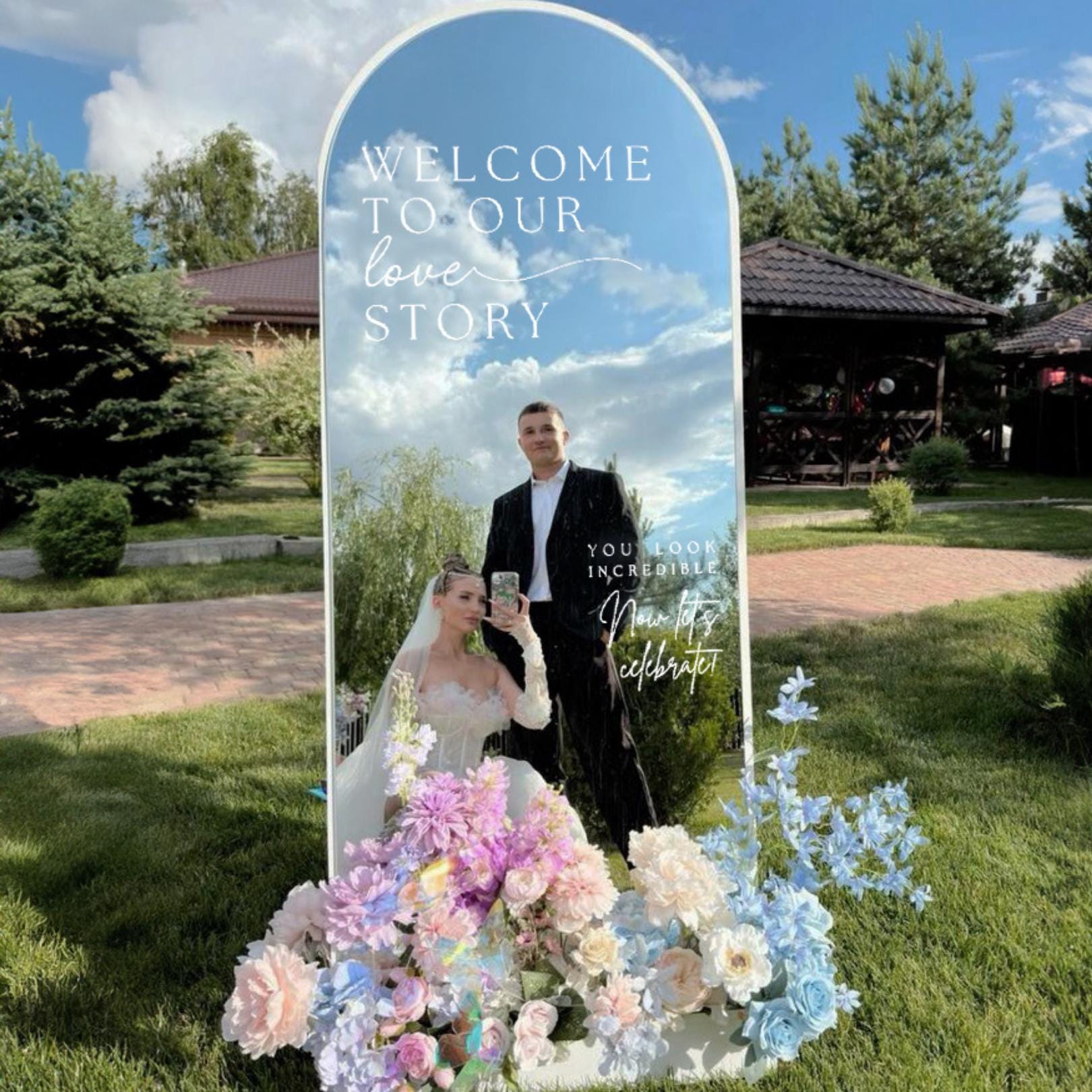 Welcome to Our Love Story Wedding Sign Mirror Decals and Stickers ...