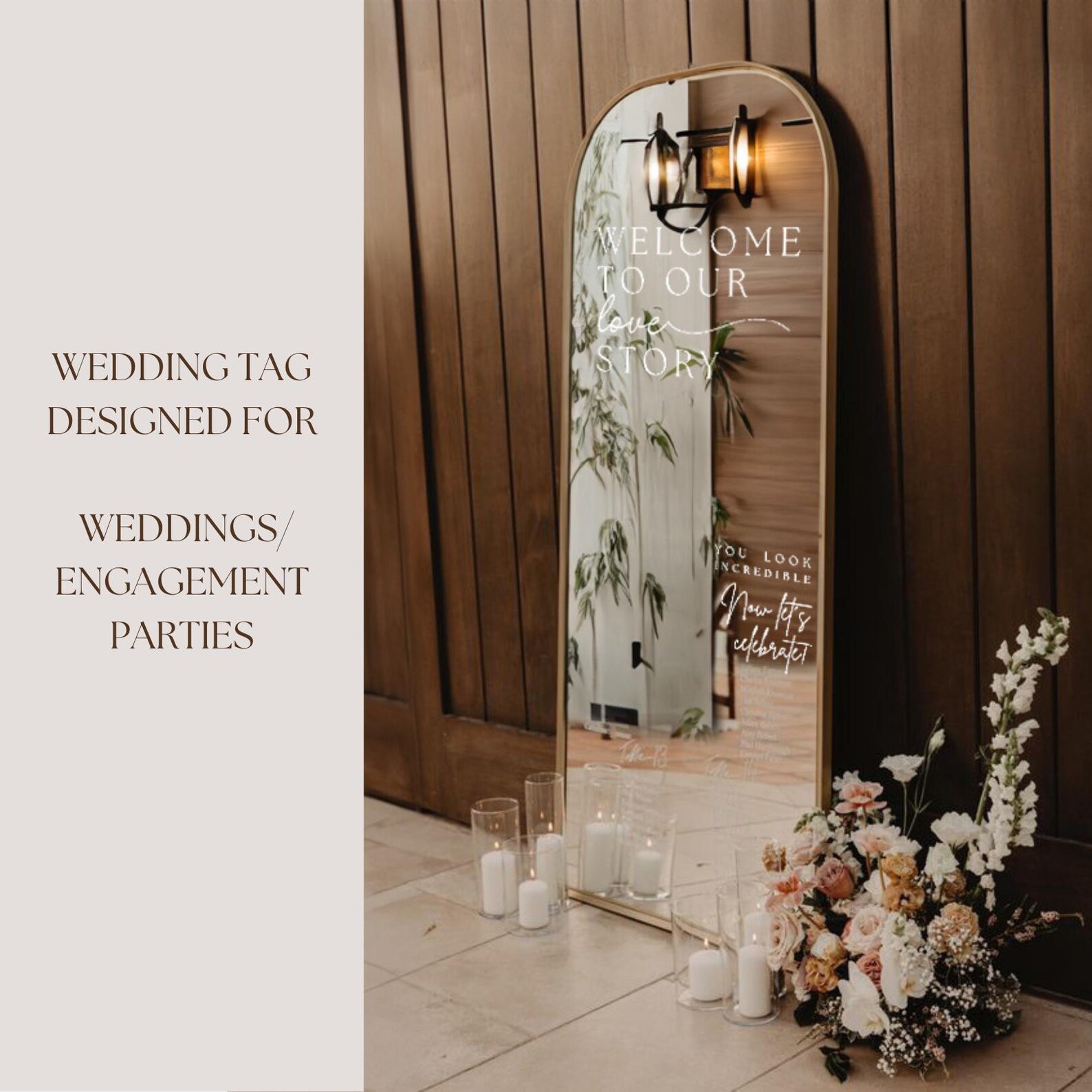 Welcome to Our Love Story Wedding Sign Mirror Decals and Stickers ...