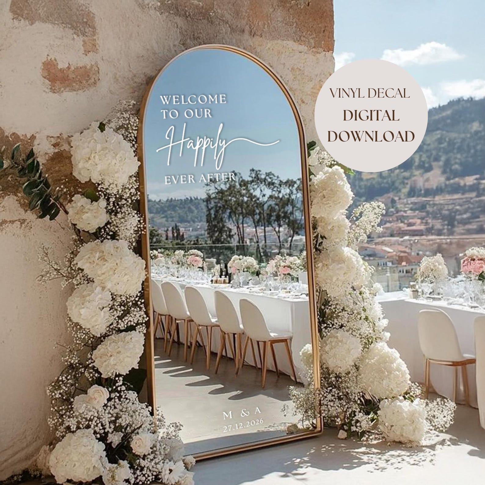Welcome to Our Happily Ever After Wedding Sign Mirror DIGITAL DOWNLOAD ...