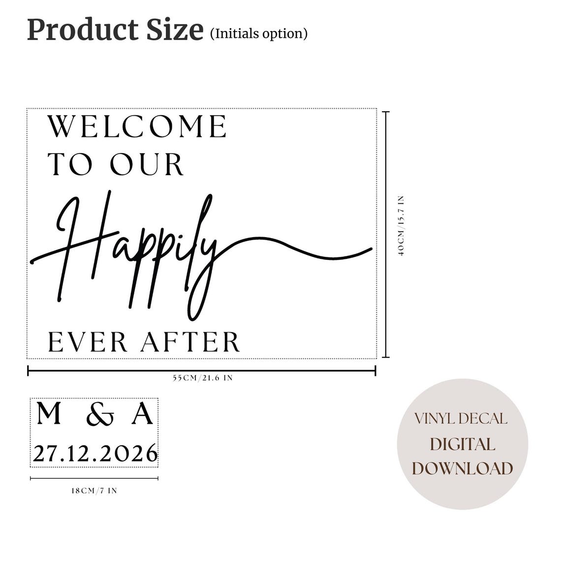 Welcome to Our Happily Ever After Wedding Sign Mirror DIGITAL DOWNLOAD ...