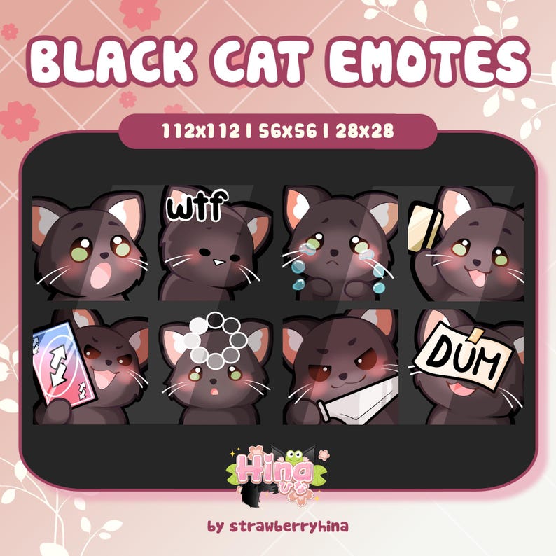Black Cat Emotes | Kawaii Animated Emotes for Twitch, Discord, Youtube ...