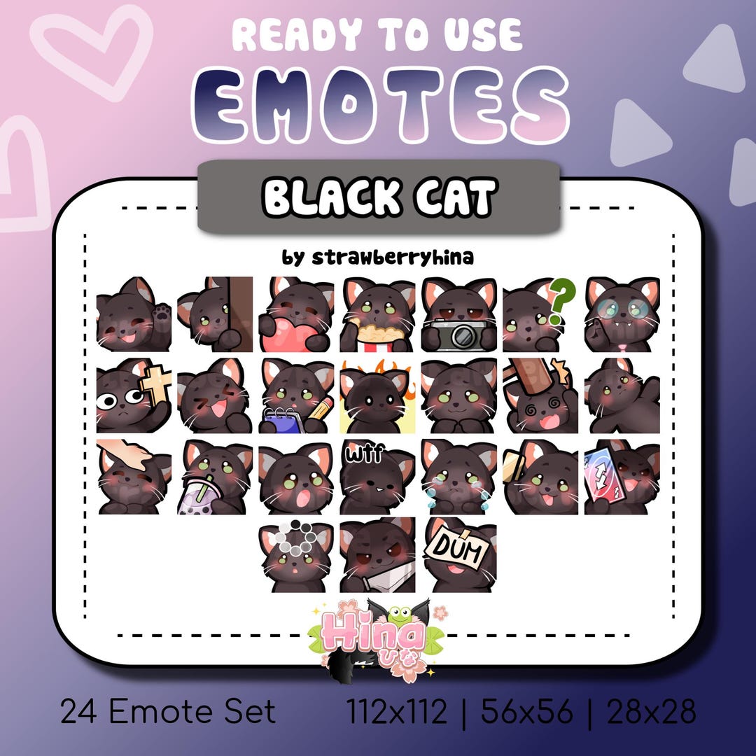 Cute Cat Emotes Black Cat Emotes Cat Emotes Void Kitty Emotes Animated ...
