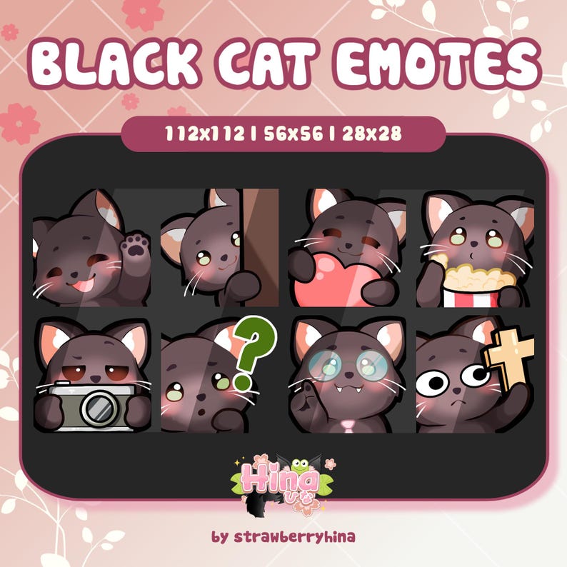Cute Cat Emotes | Black Cat Emotes | Cat Emotes | Void Kitty Emotes ...