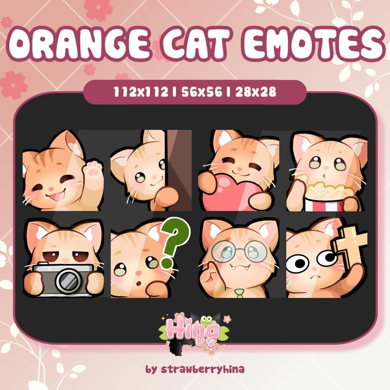 Cute Cat Emotes | Orange Cat Emotes | Cat Emotes | Orange Kitty Emotes ...