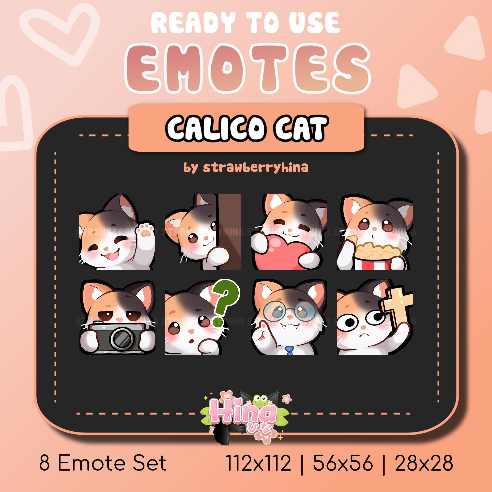 Cute Cat Emotes Calico Cat Emotes Cat Emotes Calico Kitty Emotes Kawaii ...