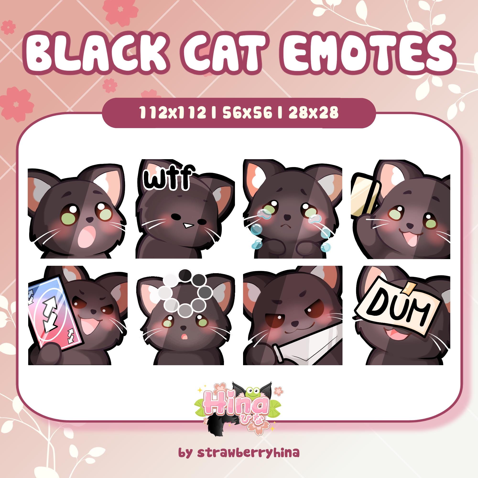 Black Cat Emotes | Kawaii Animated Emotes for Twitch, Discord, Youtube ...