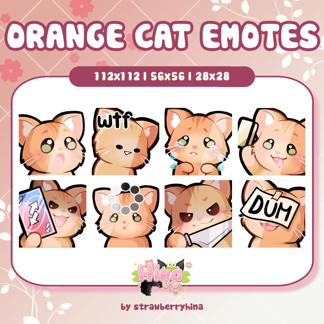 Cute Cat Emotes | Orange Cat Emotes | Cat Emotes | Animated Emotes ...