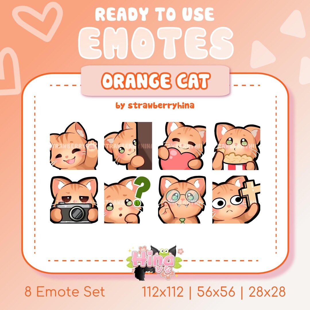Cute Cat Emotes Orange Cat Emotes Cat Emotes Kawaii Emotes for ...