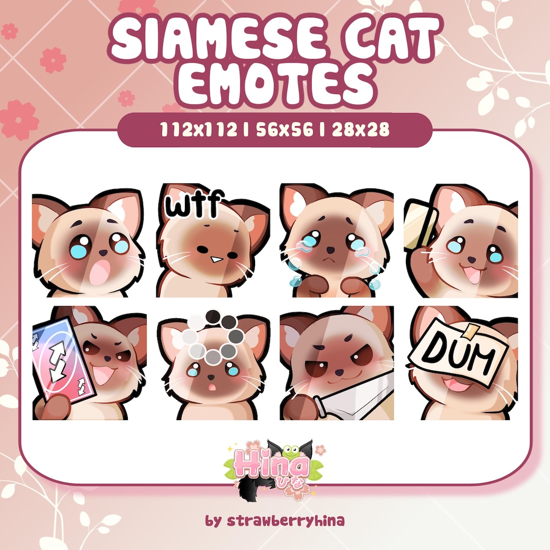 Cute Cat Emotes | Siamese Cat Emotes | Cat Emotes | Animated Emotes ...