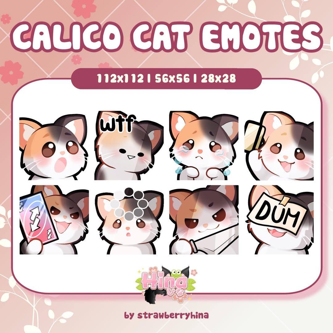 Cute Cat Emotes | Calico Cat Emotes | Cat Emotes | Animated Emotes ...