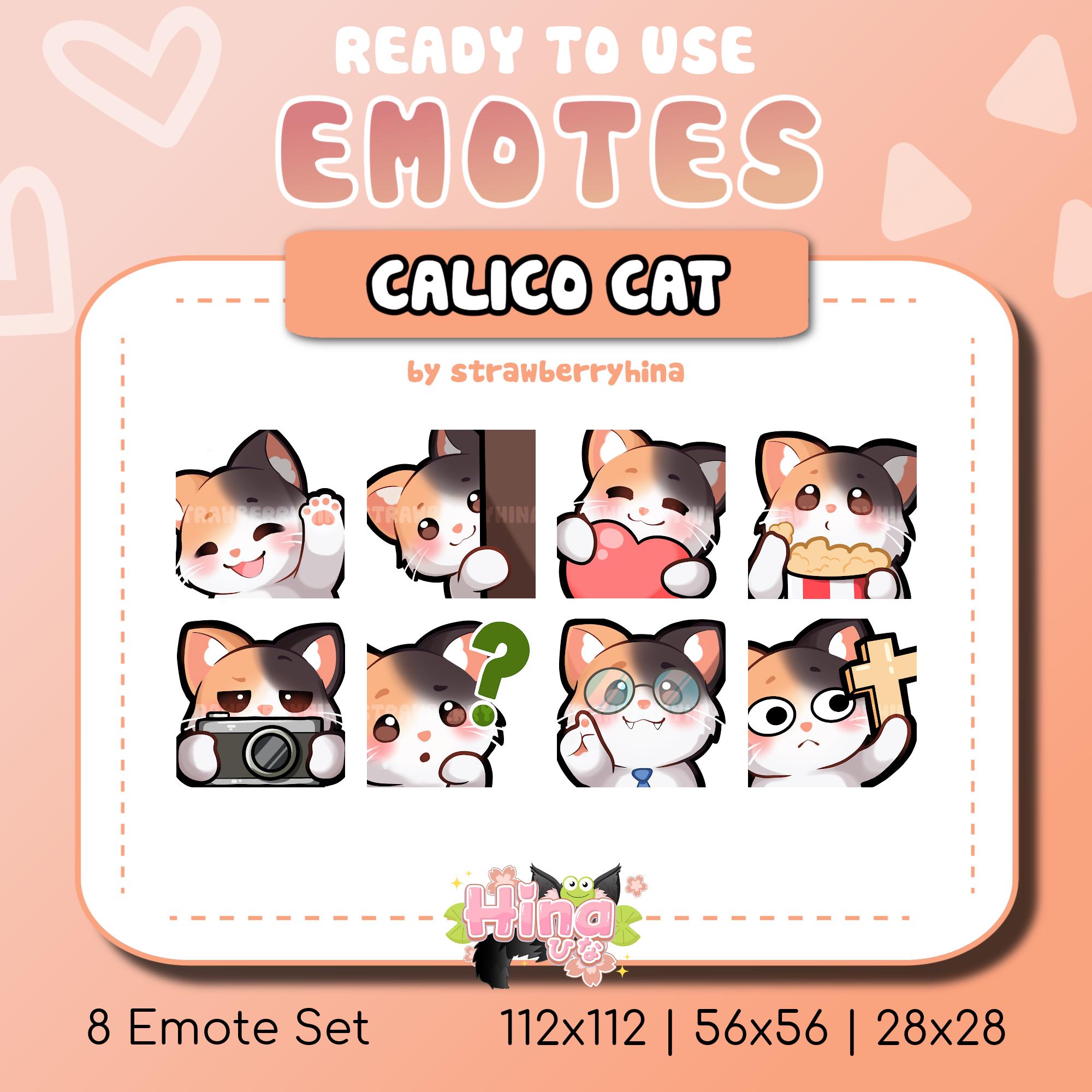 Cute Cat Emotes Calico Cat Emotes Cat Emotes Calico Kitty Emotes Kawaii ...