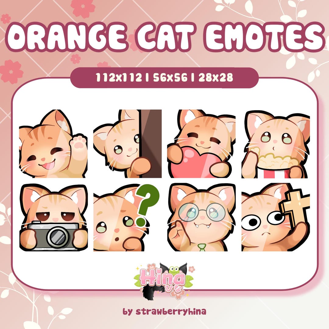 Cute Cat Emotes | Orange Cat Emotes | Cat Emotes | Orange Kitty Emotes ...