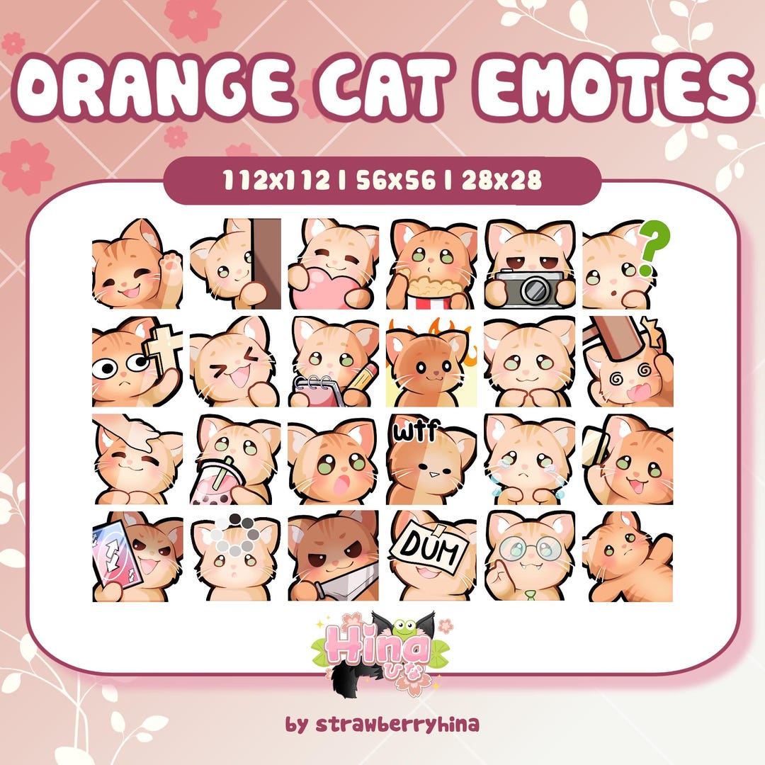 Cute Cat Emotes | Orange Cat Emotes | Cat Emotes | Orange Kitty Emotes ...