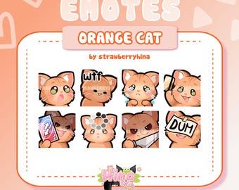 Cute Cat Emotes Orange Cat Emotes Cat Emotes Kawaii Emotes for ...