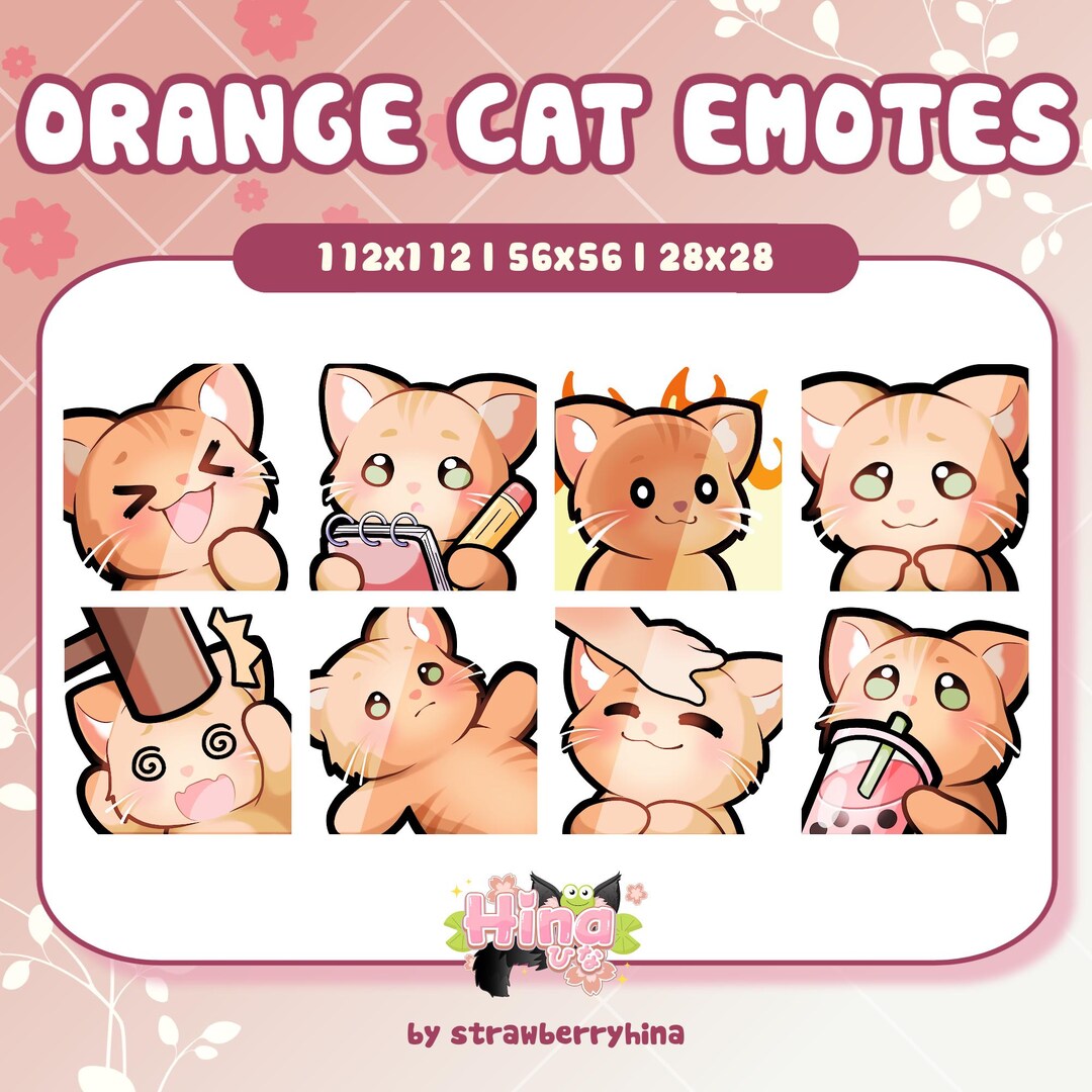 Cute Cat Emotes | Orange Cat Emotes | Cat Emotes | Orange Kitty Emotes ...