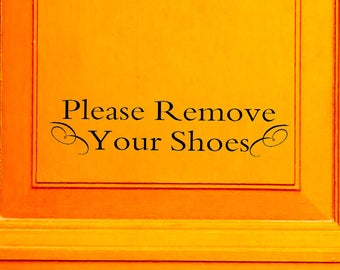Please Remove Shoes Vinyl Decal | Etsy