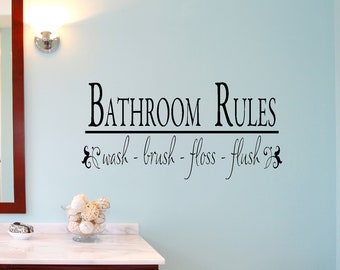 Bathroom Rules-vinyl Wall Decal | Etsy