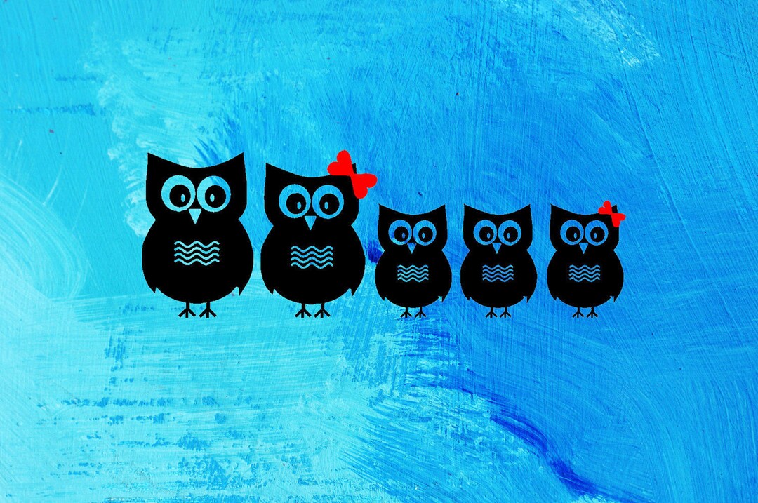 Owl Family Custom Vinyl Decal, Window Decal, Car Window Decal, Car ...