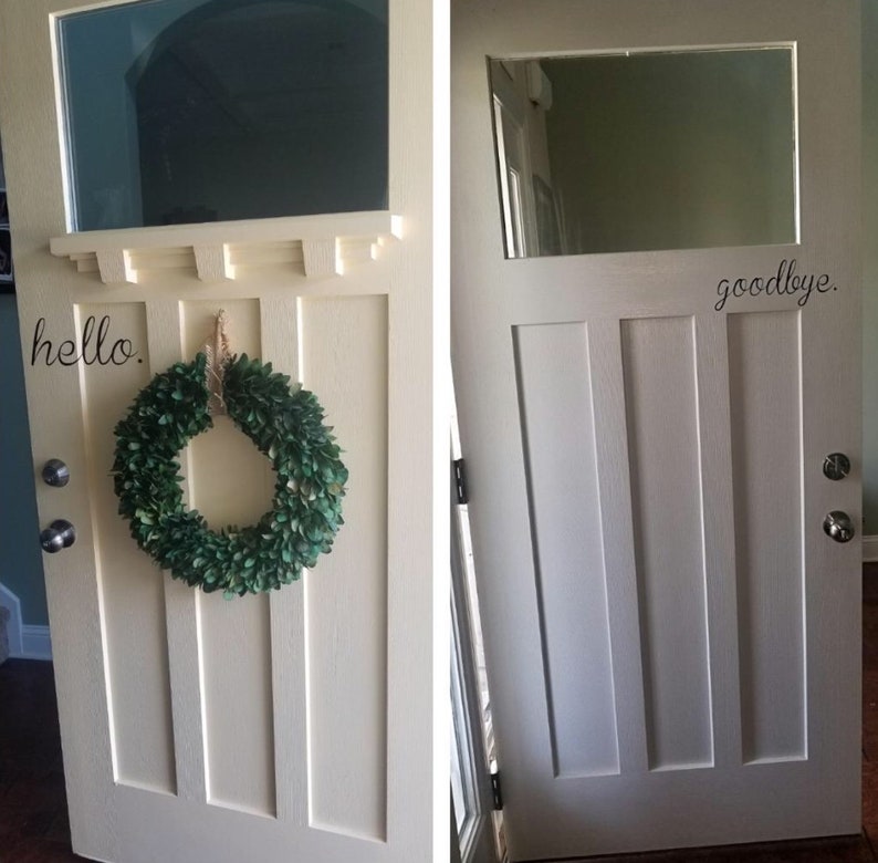 Hello. Goodbye. Vinyl Decal, Front Door Decal, Decal, Porch Decal, Viny ...