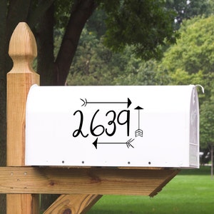 Mailbox Numbers With Arrows Wall Decal, Arrows, Address Numbers ...