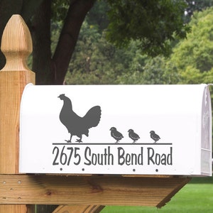 Mailbox Address With Chicken and Chicks Decal - Chickens - Mailbox ...