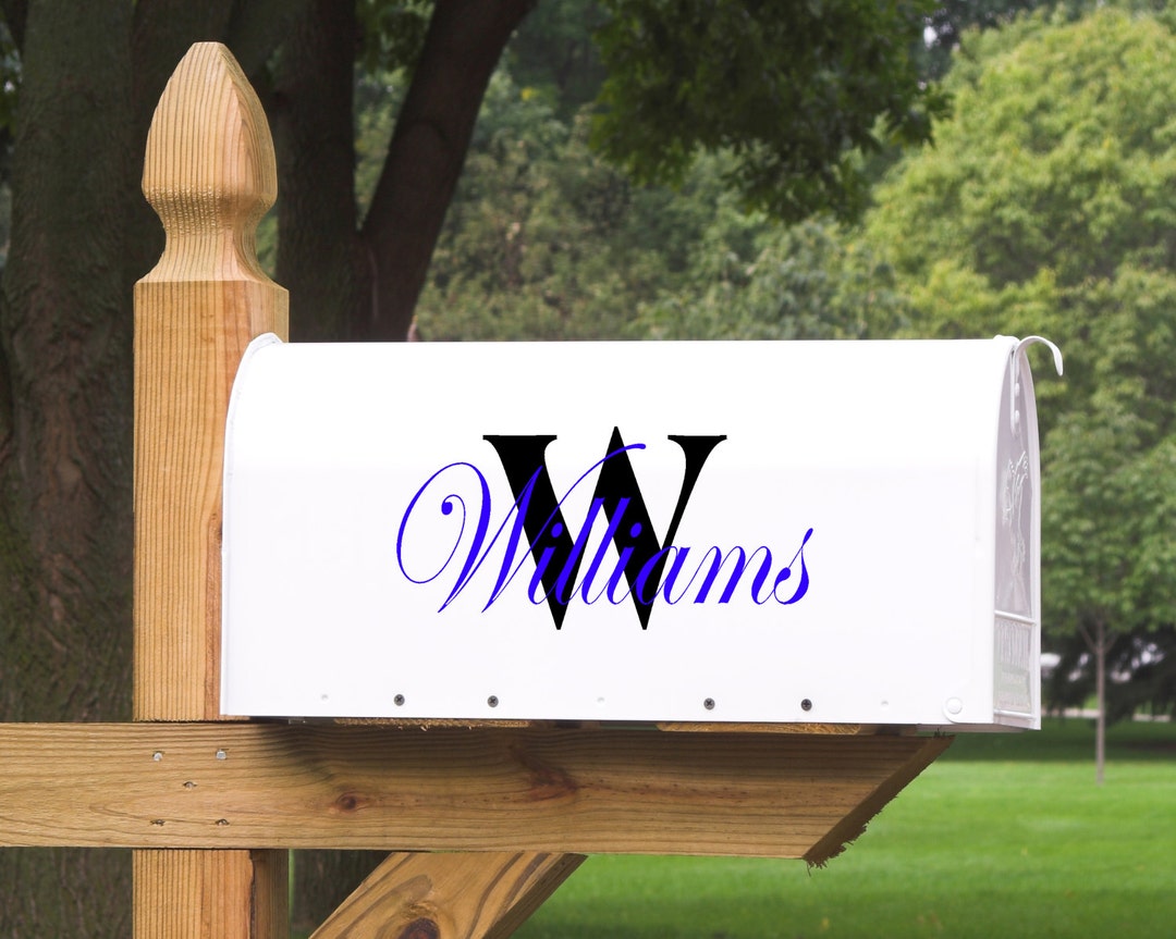 Mailbox Monogram Vinyl Decal / Custom Mailbox Decal / Mailbox Decal ...