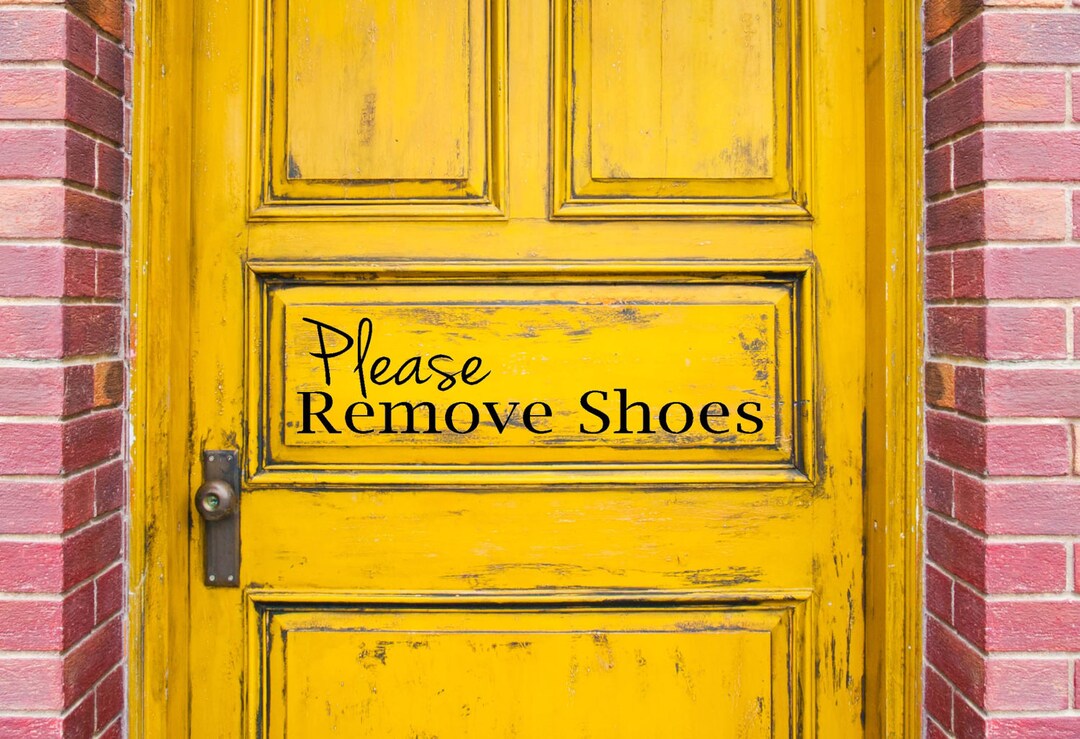 Please Remove Shoes Vinyl Decal - Etsy