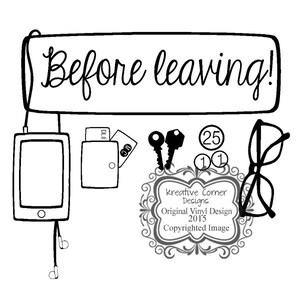 Before Leaving! Vinyl Decal, Foyer Decal, Welcome Decal, Vinyl Sticker ...