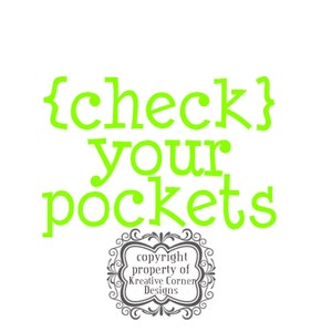 Check Your Pockets Vinyl Decal / Laundry Room Decal / Vinyl Decor ...