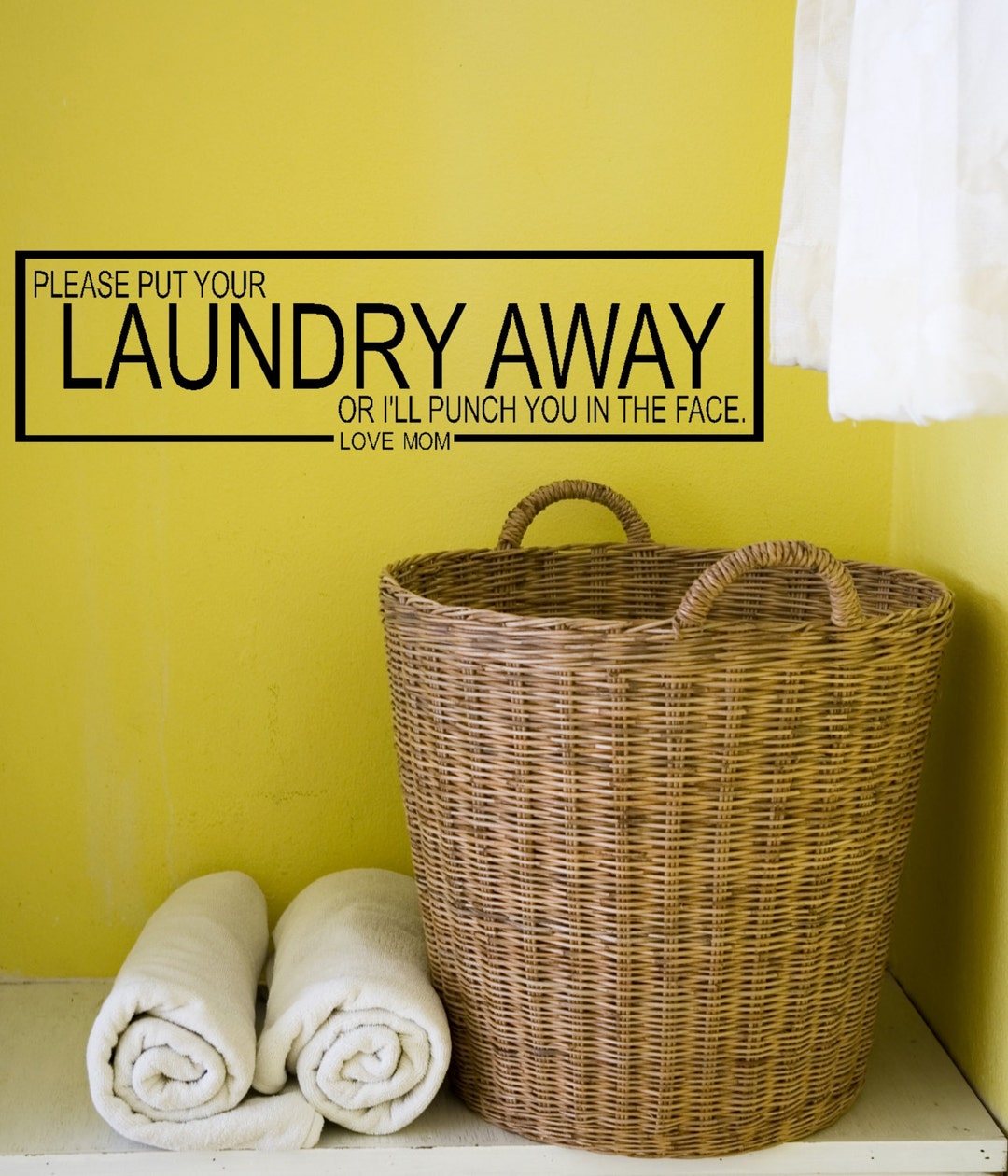 Please Put Your Laundry Away or I'll Punch You in the Face Decal Vinyl ...