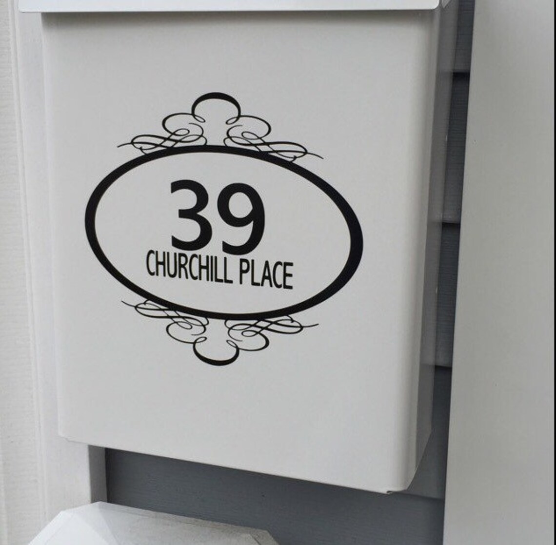 Mailbox Numbers With Fancy Frame Vinyl Decal - Etsy