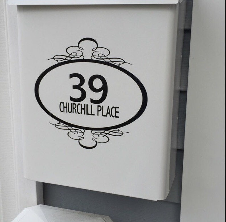 Mailbox Numbers With Fancy Frame Vinyl Decal - Etsy