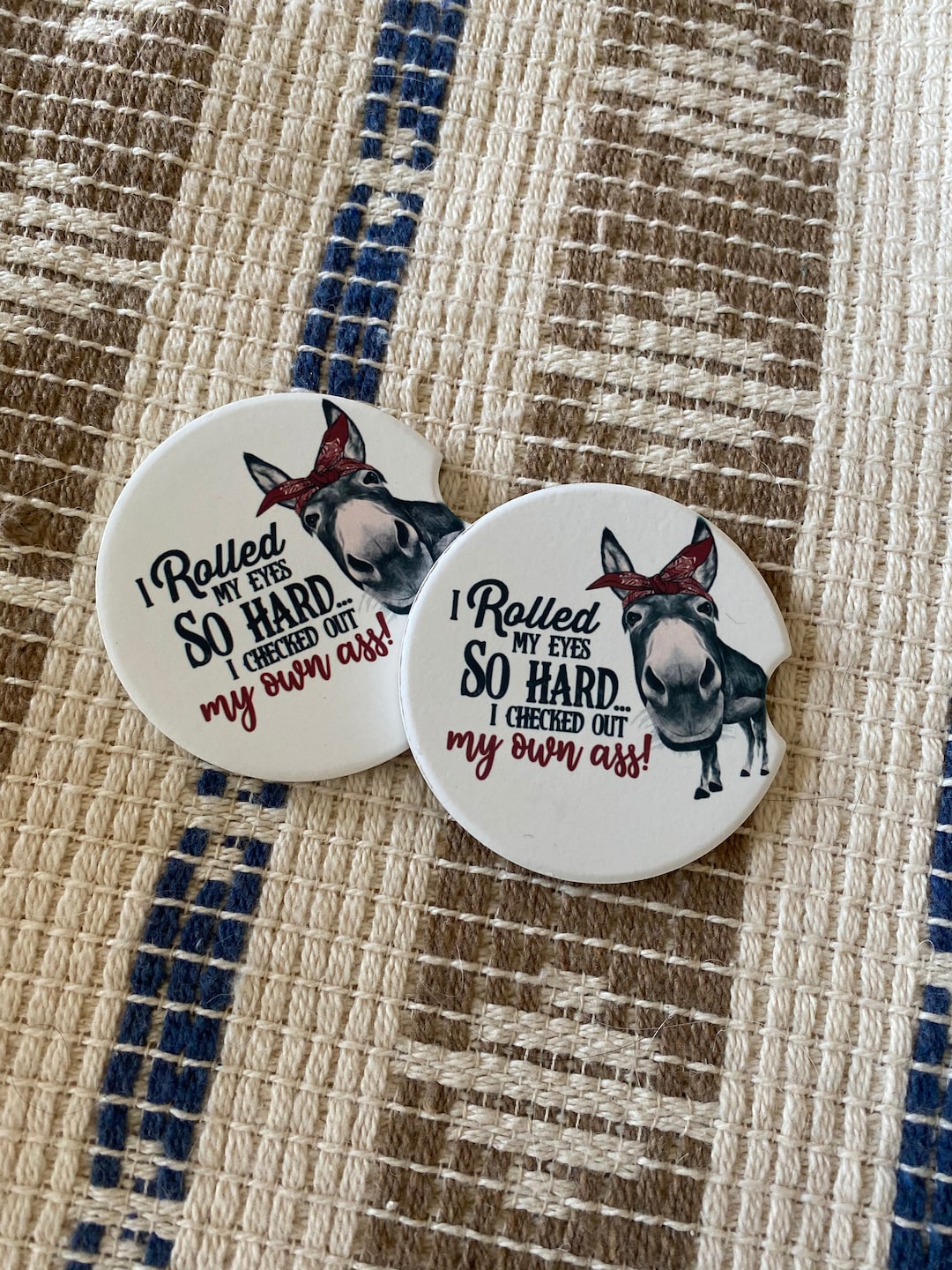 Car Coasters - Sandstone -set of 2 - Donkey Funny Saying - Etsy