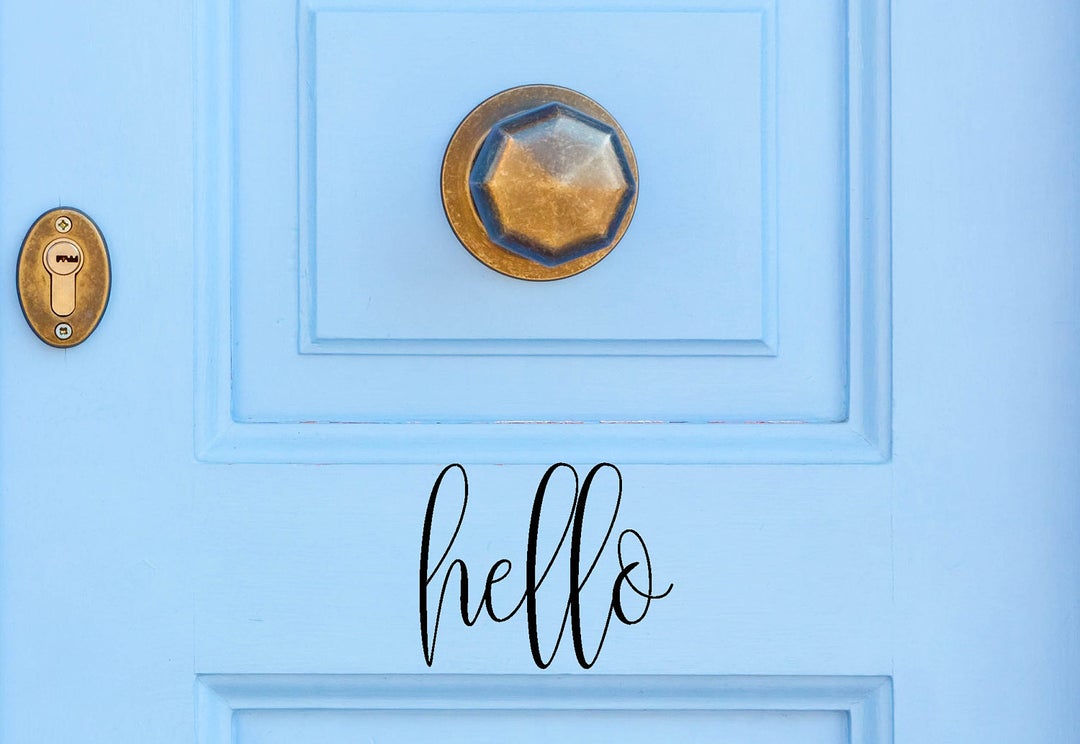 Hello Vinyl Decal, Door Decal, Foyer Decor, Home Decor, Curb Appeal ...