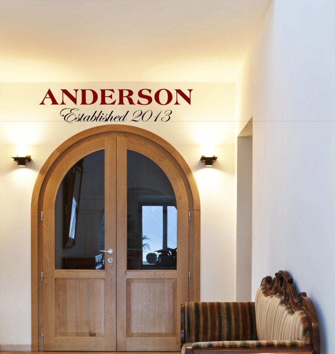 Last Name With Est. Year Wall Decal - Etsy