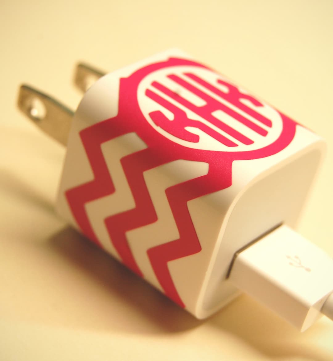 Charger Block Chevron Monogram Wrap Vinyl Decal - Etsy