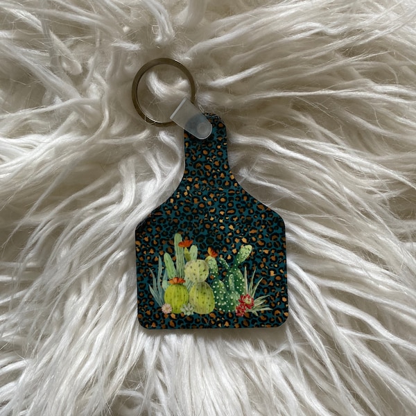 Cow Tag Keychain - Etsy