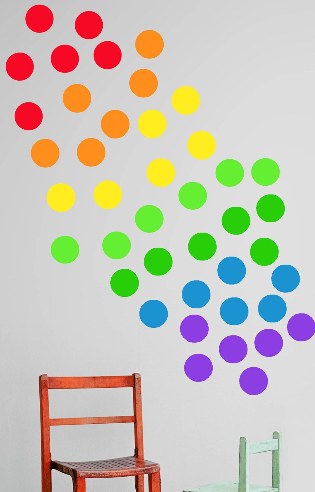 Rainbow Dot Set Wall Decal - Polka Dot Decor - Dots - Etsy