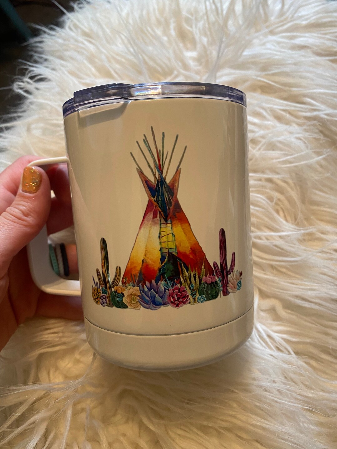 Watercolor Teepee Insulated Metal Mug - Etsy