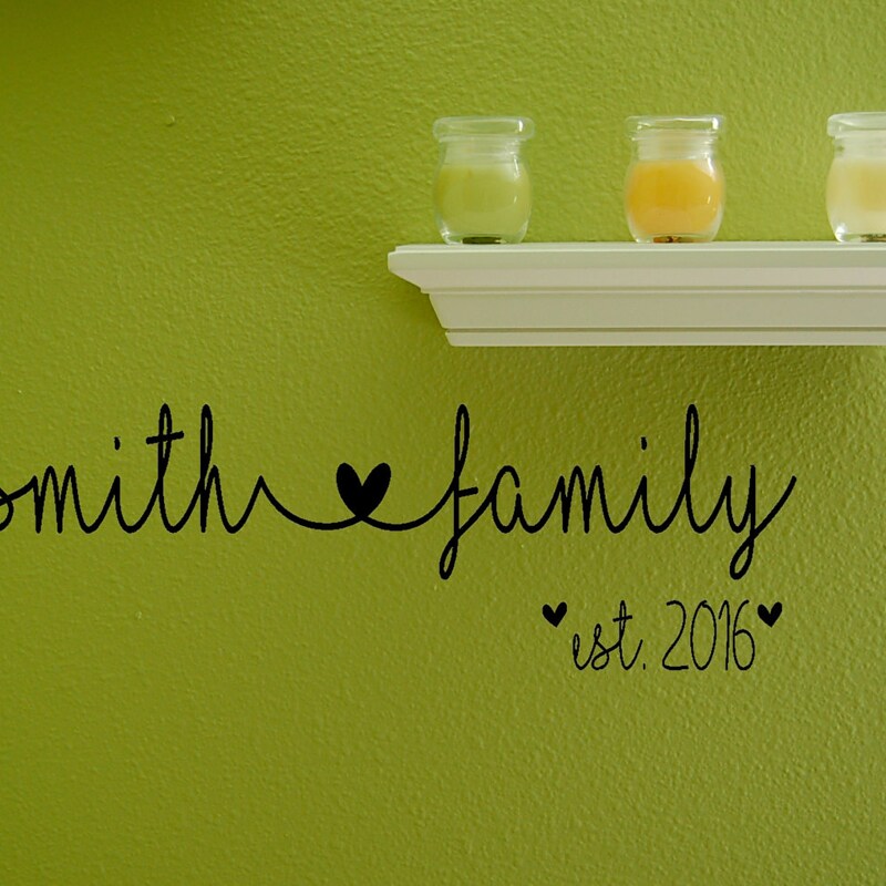 Last Name Decal - Etsy